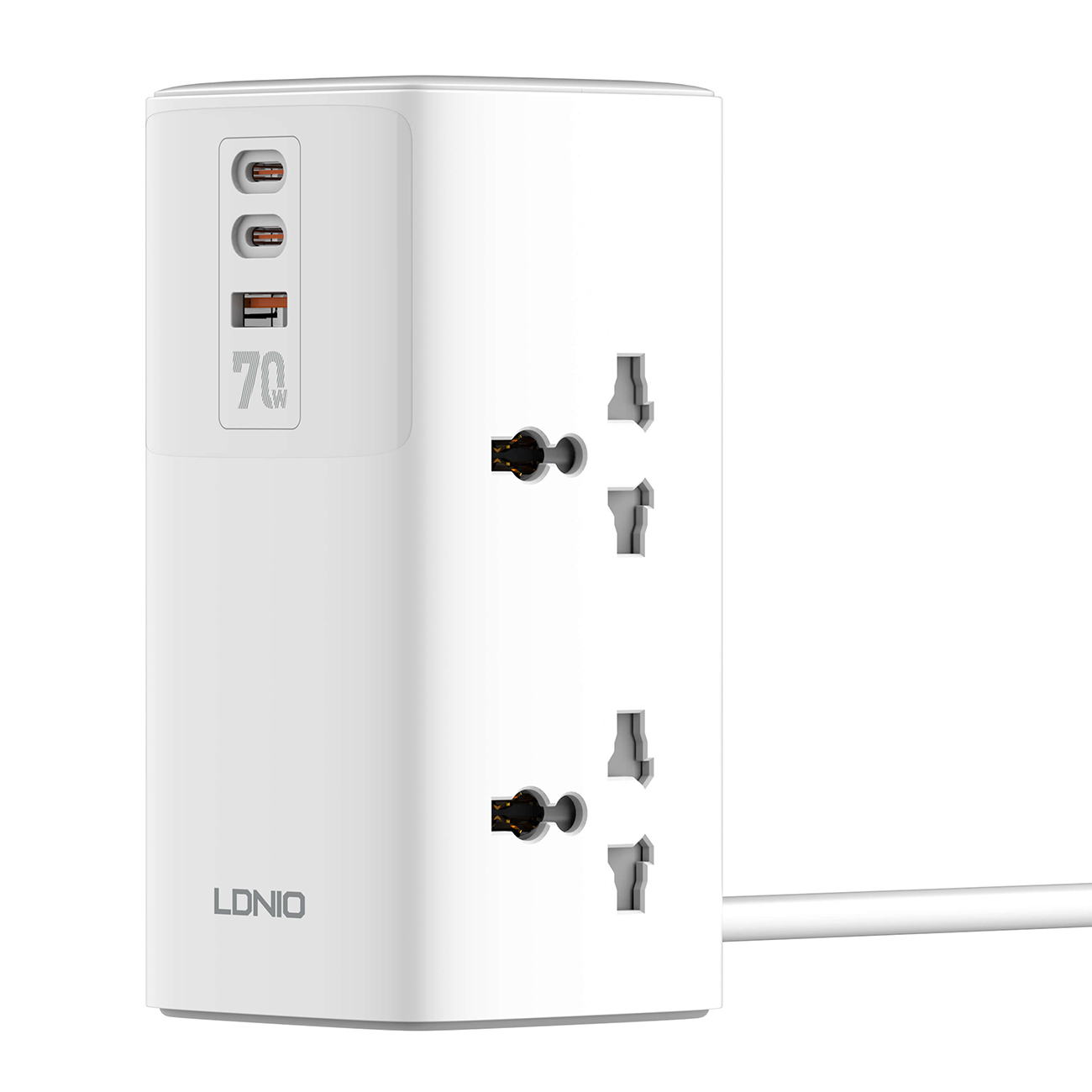 LDNIO Power Strip / 4 AC Sockets + 2 Type-C Ports + 1 USB Port / 2500W ...