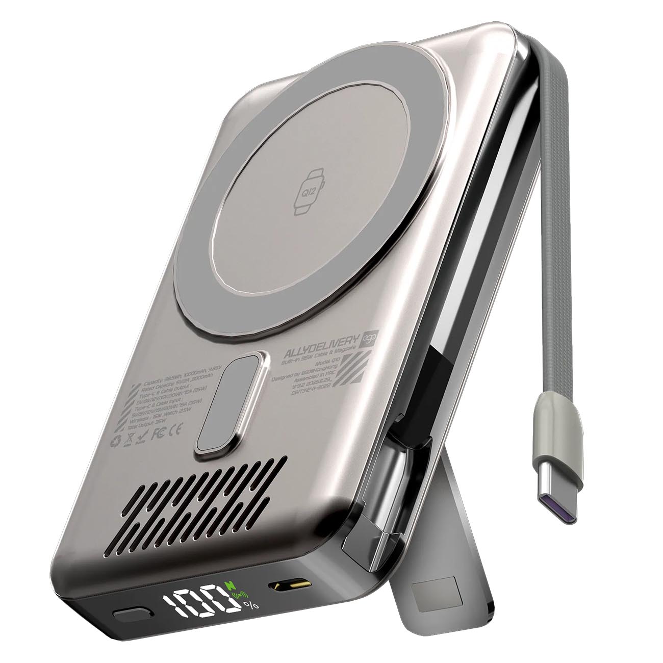 ego 4S Magnetic Power Bank / 10000mAh / With Stand + Type-C & Lightning ...