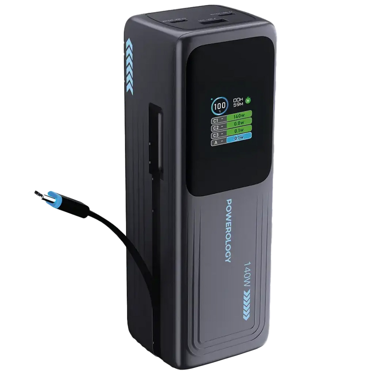 Powerology Thunderamp Power Bank / 30,000 mAh / 2 Type‑C + 1 USB Ports ...