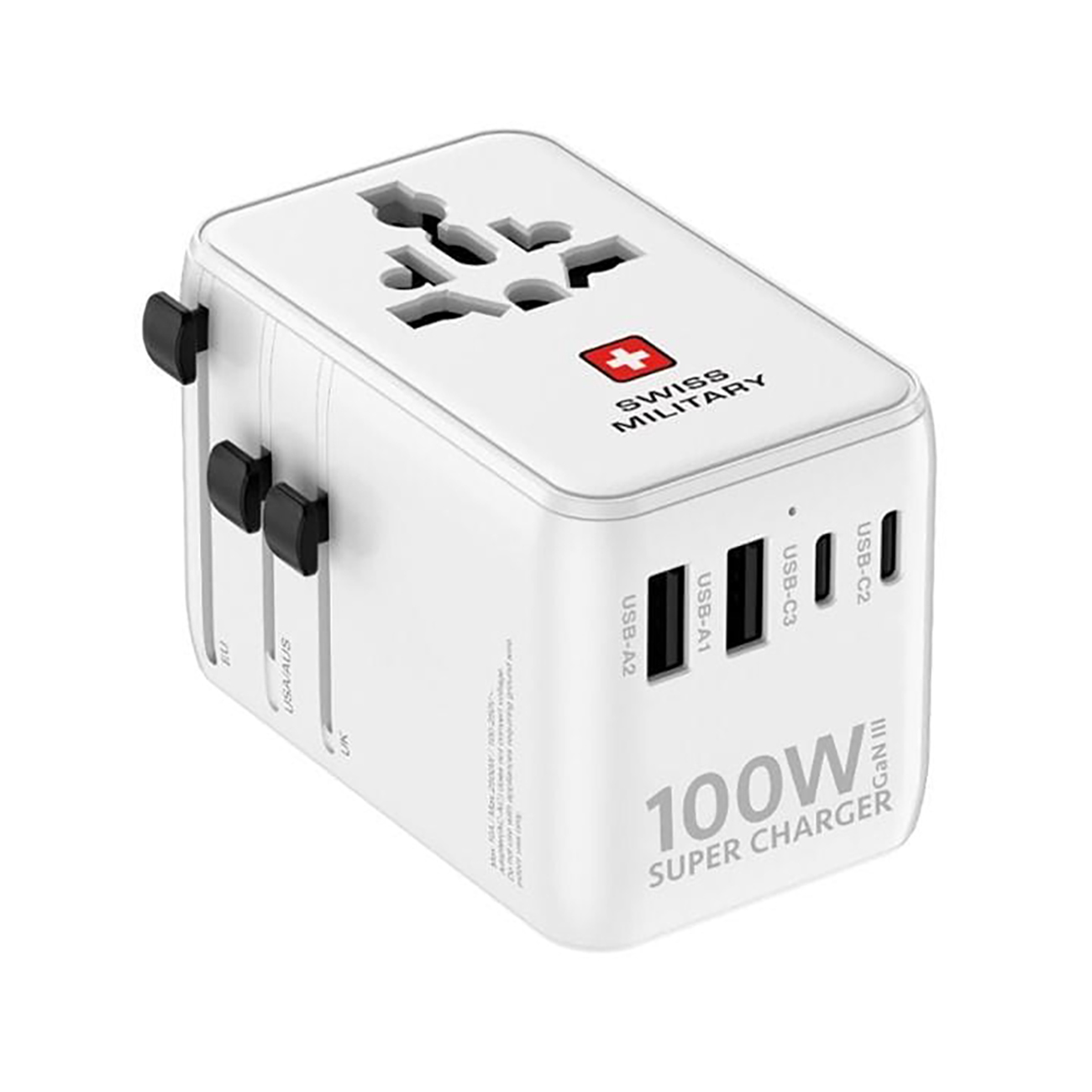 Swiss Military Travel Adapter / 2 Type-C Ports + 2 USB Ports / Built-in ...