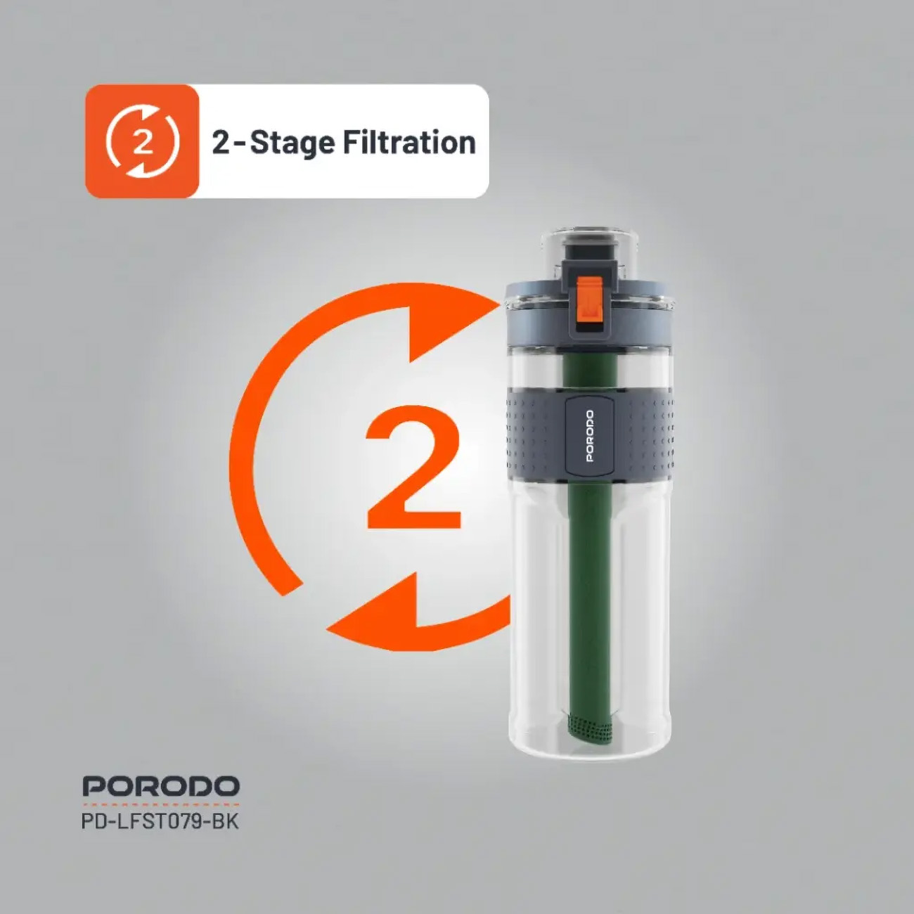 Porodo 600ml Water Bottle / With Filtration System / BPA-Free / Filter ...