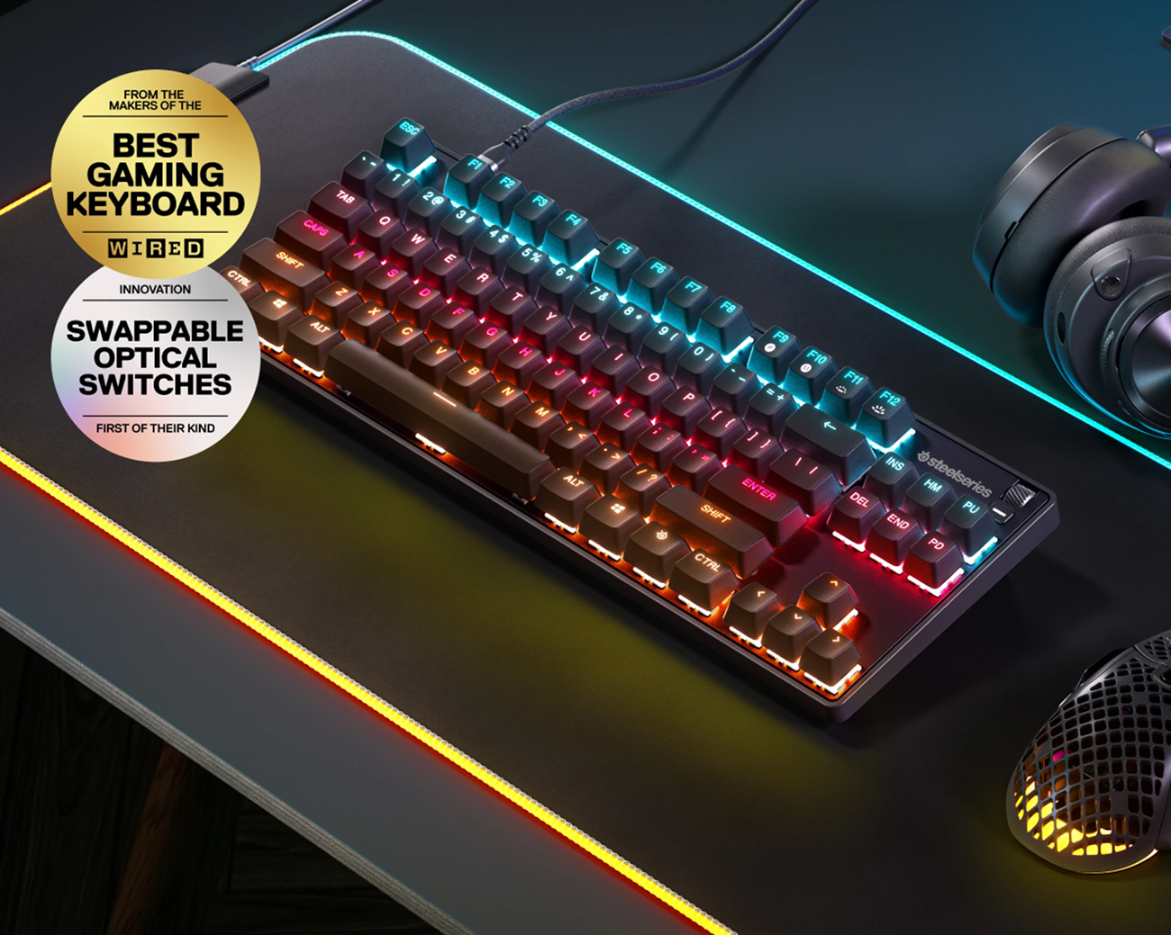 SteelSeries Apex 9 TKL Mechanical Gaming Keyboard / RGB Lighting ...